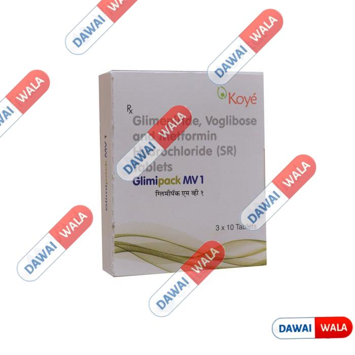 Indias Best ePharmacy: Glimipack MV 1mg/500mg/0.2mg Tablet